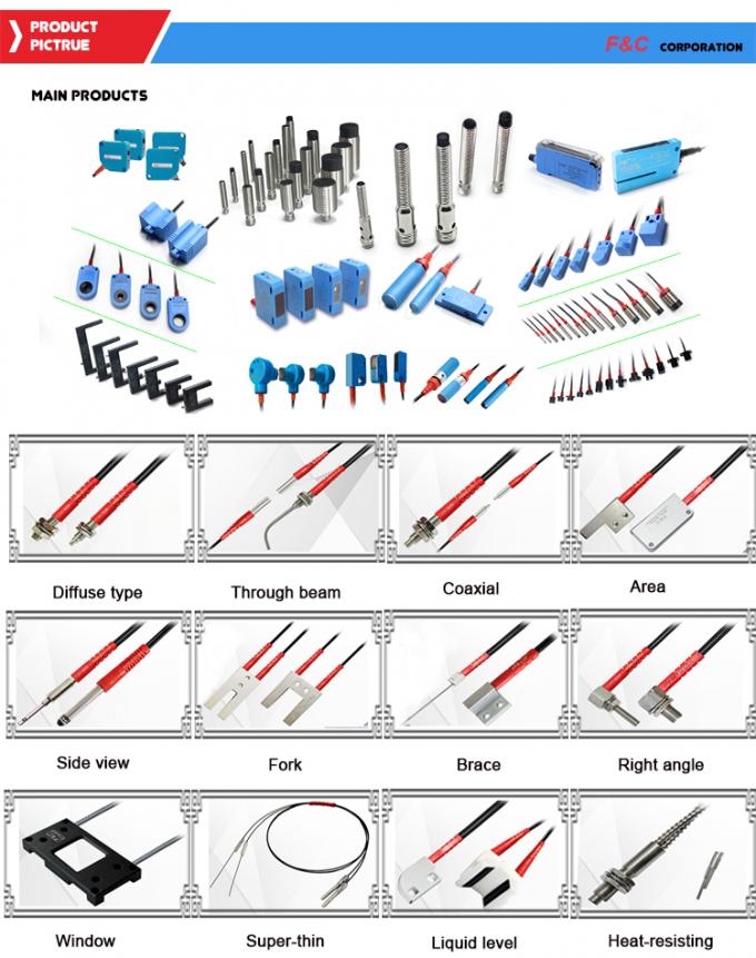 21mm Window Fiber Optic Sensor Through-Beam Reflective Falling Object ...